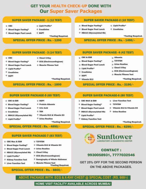 Super Saver Health Check – Up – Sunflower Laboratory & Diagnostic Center